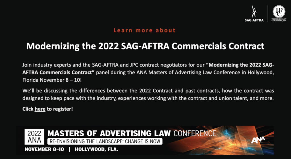 Learn more about Modernizing the 2022 SAG-AFTRA Commercials Contract ...